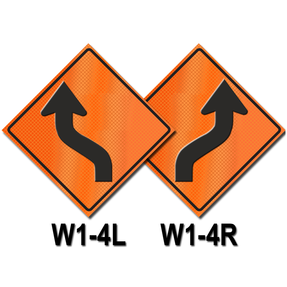 Retro-Reflective Sign - Reverse Curve (W1-4L & W1-4R) - Retro-Reflective Signs - CALPIA Store