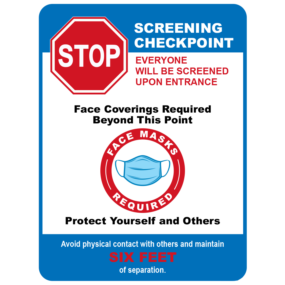 Screening Checkpoint Social Distancing Signs Calpia Store